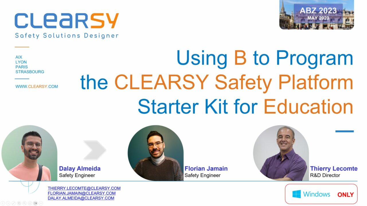 Tutoriel "Utiliser B pour programmer la CLEARSY Safety Platform" - Atelier B